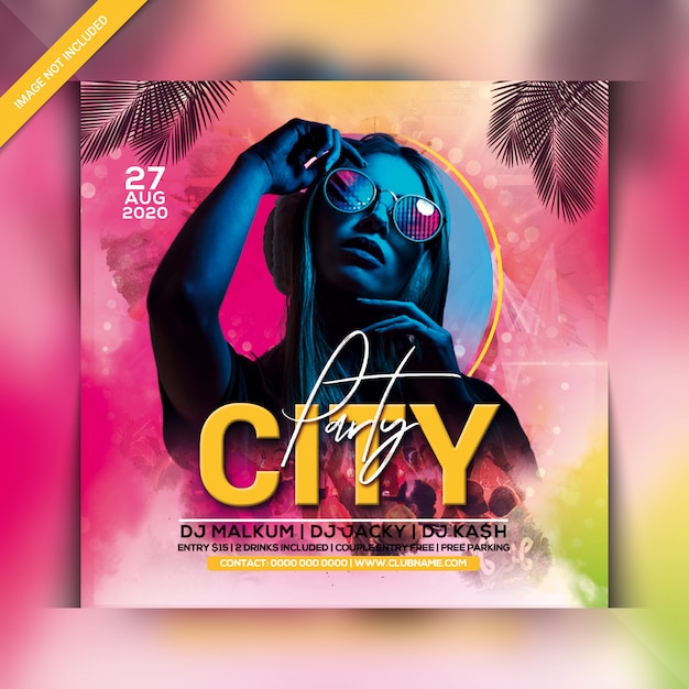 Premium Psd City Party Flyer