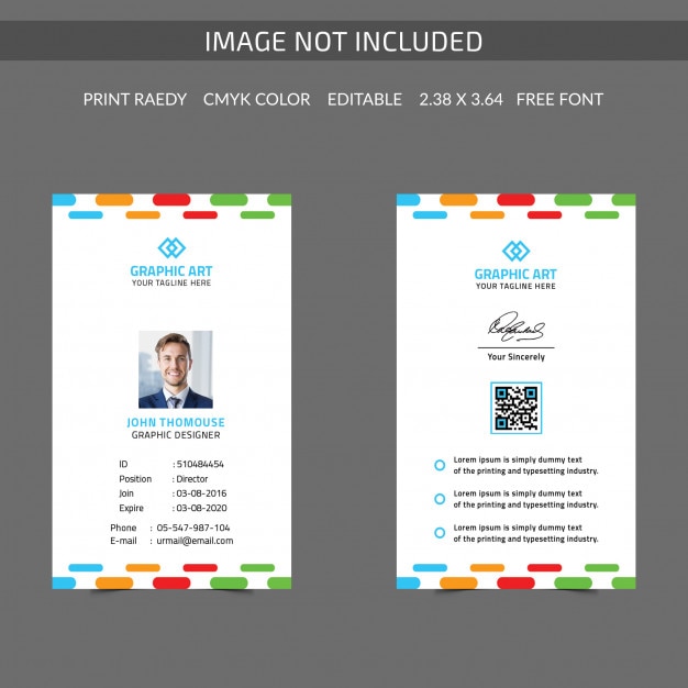 Premium PSD | Colorful id card Premium PSD | Colorful id card