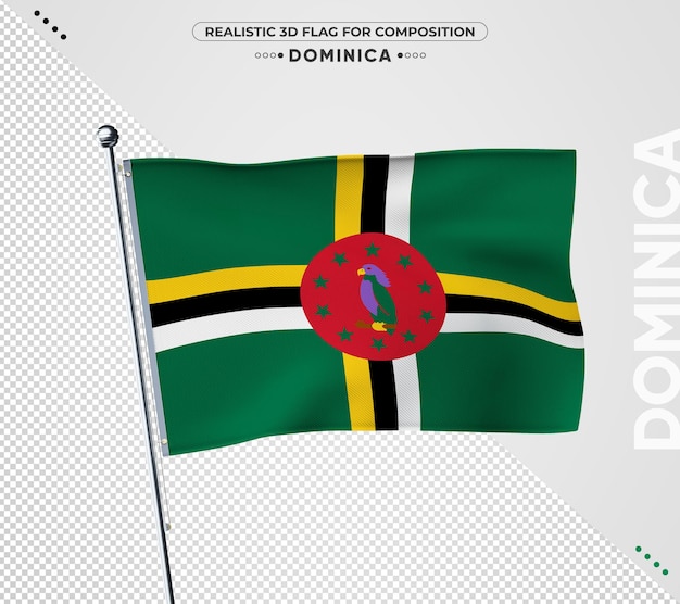 Premium PSD | Dominica flag with realistic texture Premium PSD | Dominica flag with realistic texture