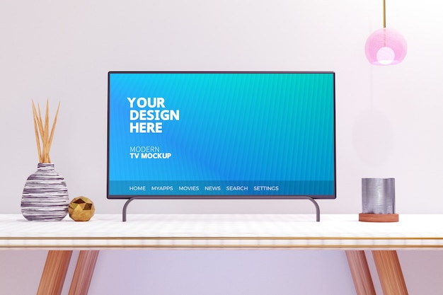 Premium PSD | Editable modern television display mockup Premium PSD | Editable modern television display mockup