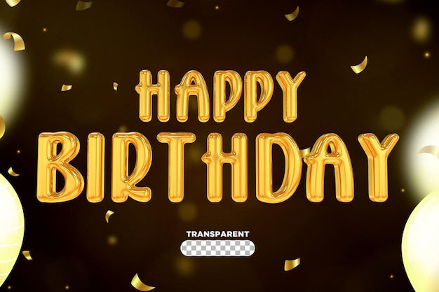 Premium Psd Happy Birthday 3d Render