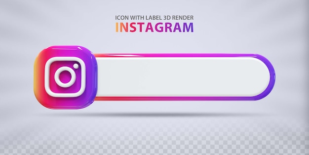 Premium Psd Instagram Label 3d Rendering