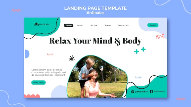 Premium PSD | Meditation and mindfulness landing page Premium PSD | Meditation and mindfulness landing page