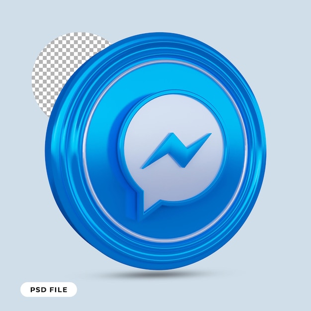 Premium PSD | Messenger icon 3d render isolated Premium PSD | Messenger icon 3d render isolated