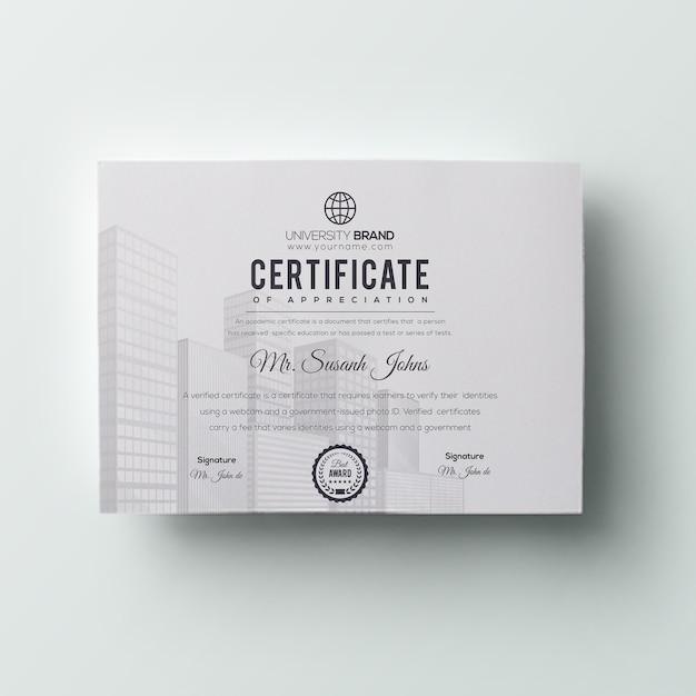 Premium PSD | Minimal certificate template Premium PSD | Minimal certificate template