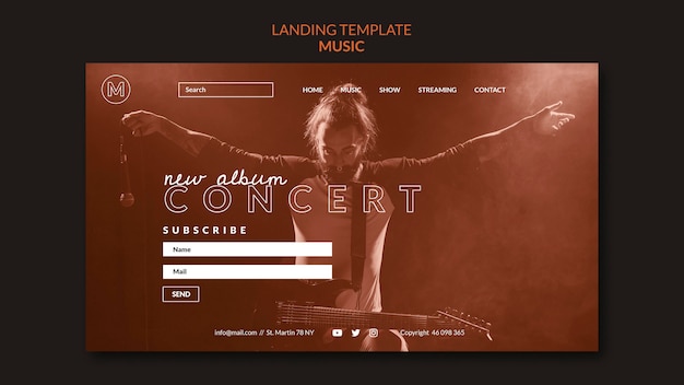 Free PSD | Music concert landing page template Free PSD | Music concert landing page template