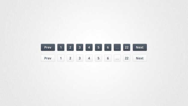 Free PSD | Pagination buttons in black and white Free PSD | Pagination buttons in black and white