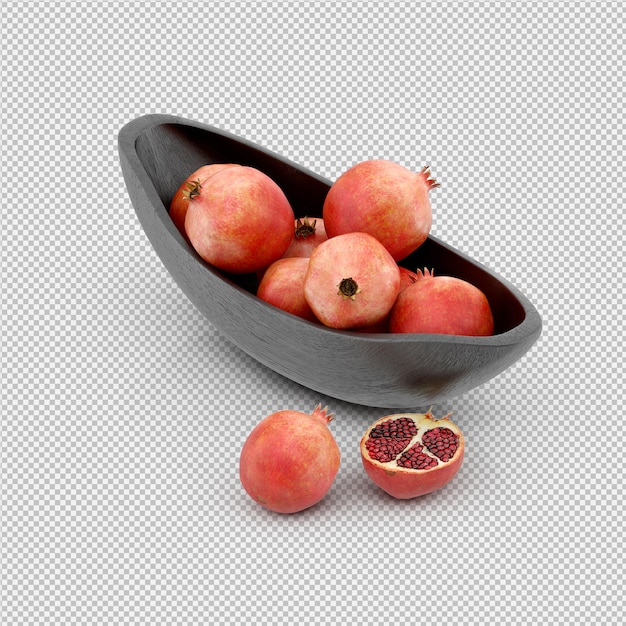Premium Psd Pomegranate 3d Render