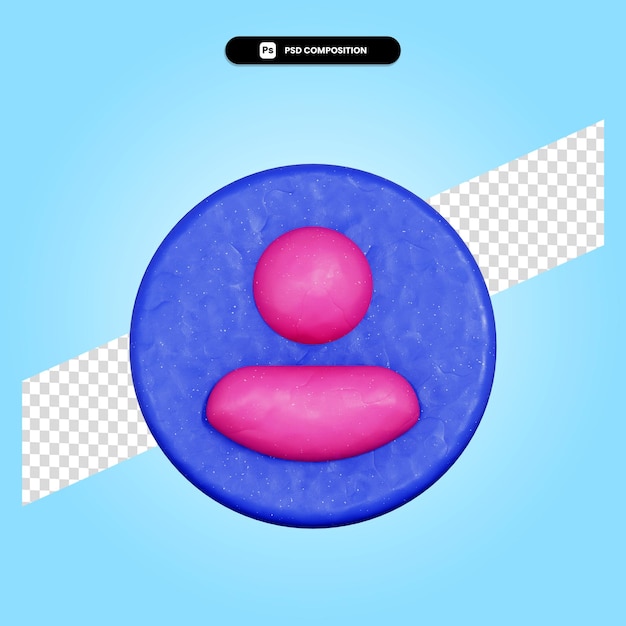 Premium PSD | Profile 3d render illustration isolated Premium PSD | Profile 3d render illustration isolated