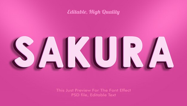 Premium Psd Sakura Font Effect Mockup
