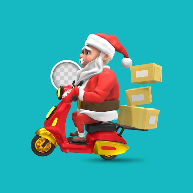 Free PSD | Santa claus making delivery. 3d rendering Free PSD | Santa claus making delivery. 3d rendering