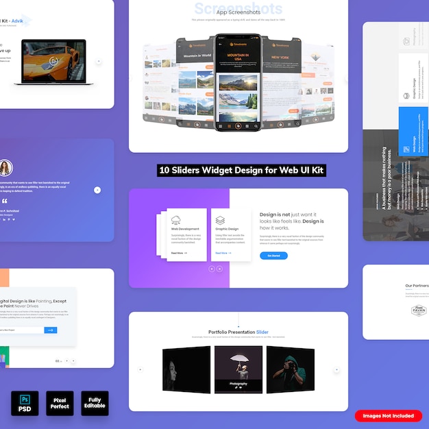 Premium PSD | Sliders widgets design for web ui kit Premium PSD | Sliders widgets design for web ui kit