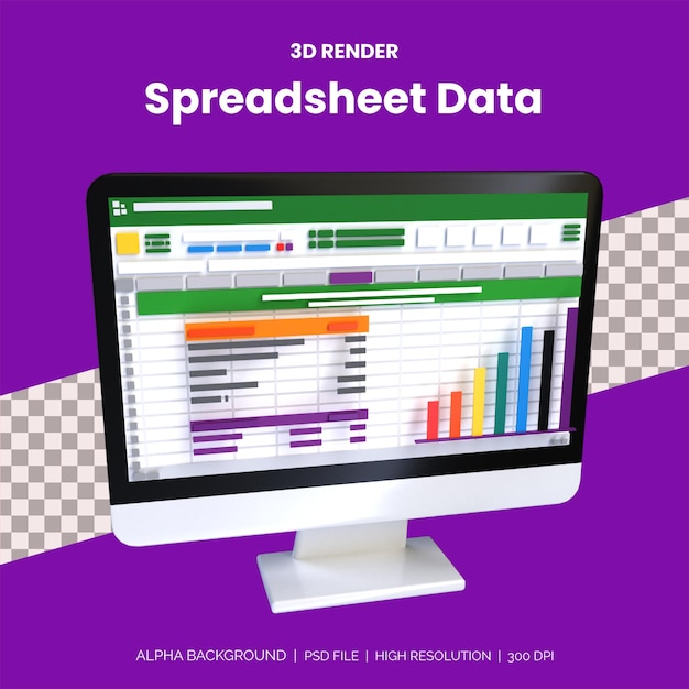 Premium PSD | Spreadsheet on computer screen, 3d render. financial ... Premium PSD | Spreadsheet on computer screen, 3d render. financial ...