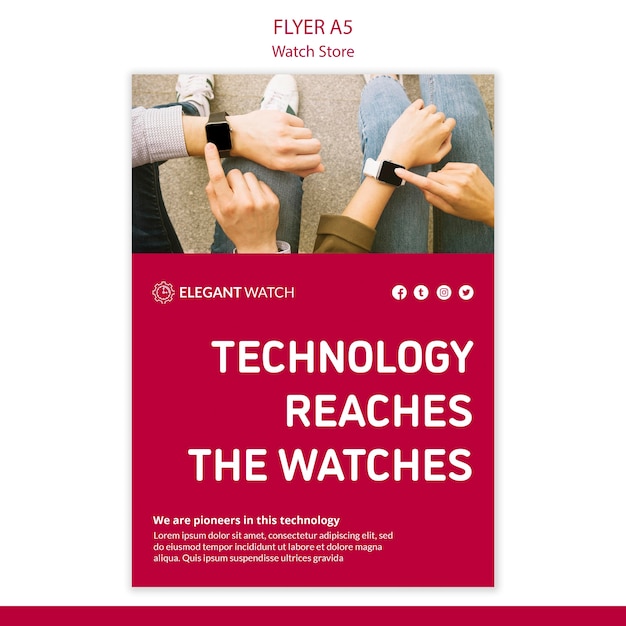 Free PSD | Technology reaches the watches poster template Free PSD | Technology reaches the watches poster template
