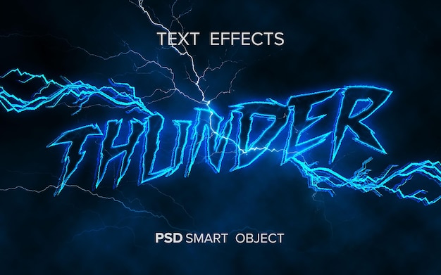 サンダーテキストエフェクトスマートオブジェクト | 無料のPSDファイル サンダーテキストエフェクトスマートオブジェクト | 無料のPSDファイル