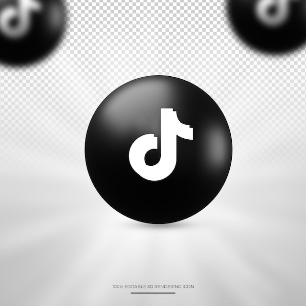 Tiktok 3d 렌더링 소셜 미디어 아이콘 프리미엄 Psd 파일