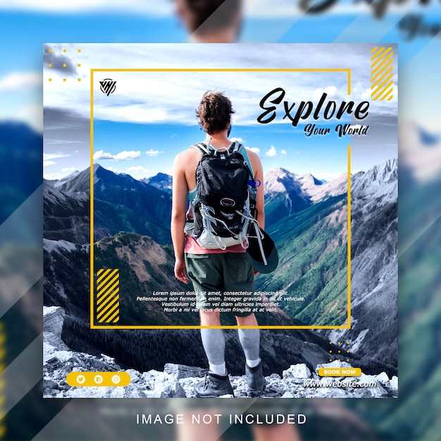 Premium PSD | Travel social media post template Premium PSD | Travel social media post template
