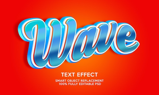 Premium PSD | Wave text effect template Premium PSD | Wave text effect template