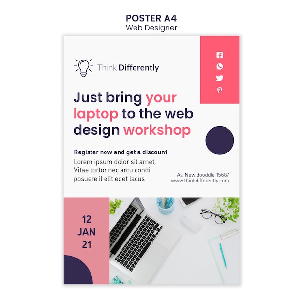 Free PSD | Web design concept poster template Free PSD | Web design concept poster template