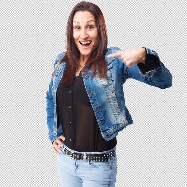Premium PSD | Woman pointing herself Premium PSD | Woman pointing herself