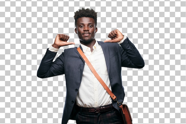 Premium Psd Young Black Businessman With A Proud Happy And Confident Expression