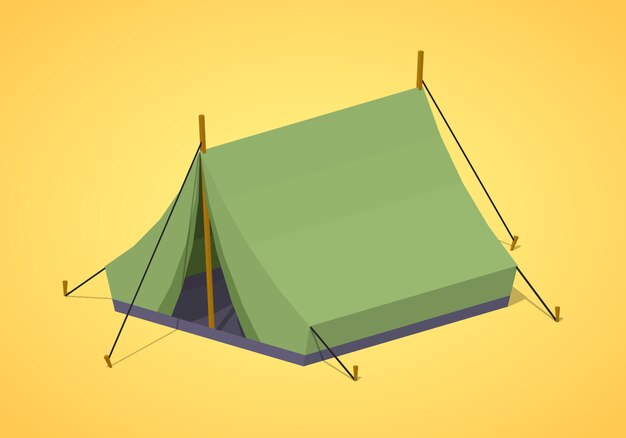 Premium Vector | 3d lowpoly isometric green camping tents Premium Vector | 3d lowpoly isometric green camping tents