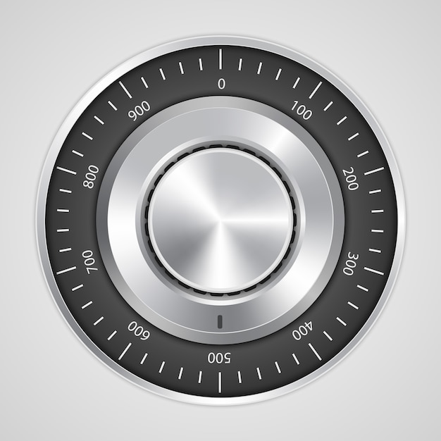 Premium Vector | 3d realistic combination safe lock. Premium Vector | 3d realistic combination safe lock.