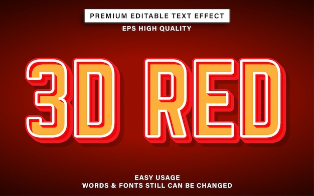 Premium Vector | 3d red text effect Premium Vector | 3d red text effect