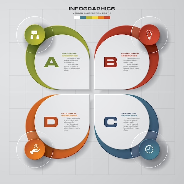 Premium Vector | 4 steps infographic template Premium Vector | 4 steps infographic template
