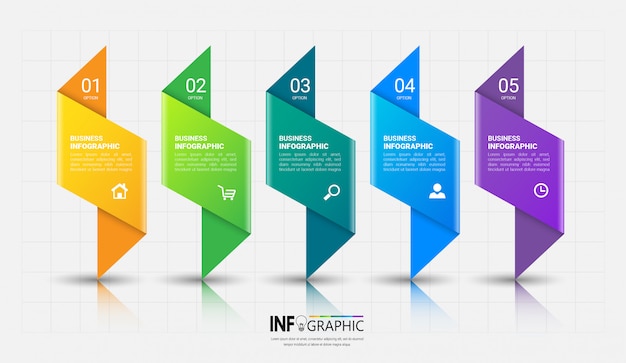 Premium Vector | 5 steps infographics template Premium Vector | 5 steps infographics template