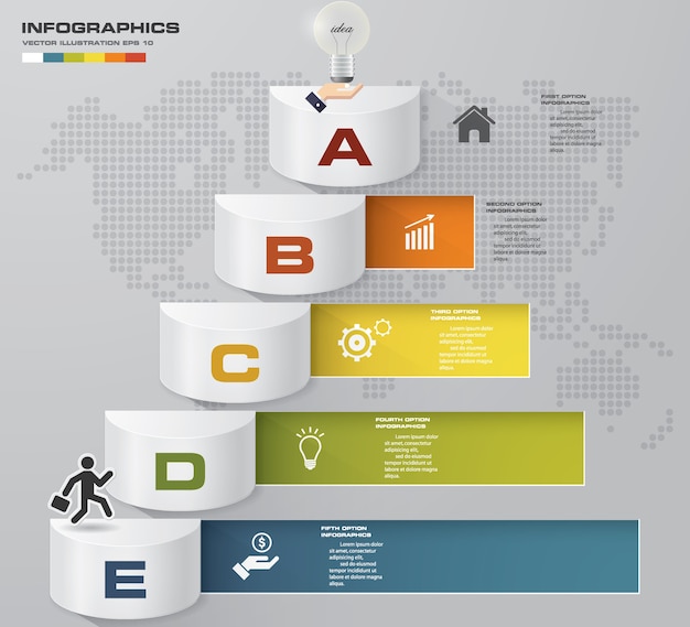 Premium Vector | 5 steps pyramid infographics element for presentation. Premium Vector | 5 steps pyramid infographics element for presentation.