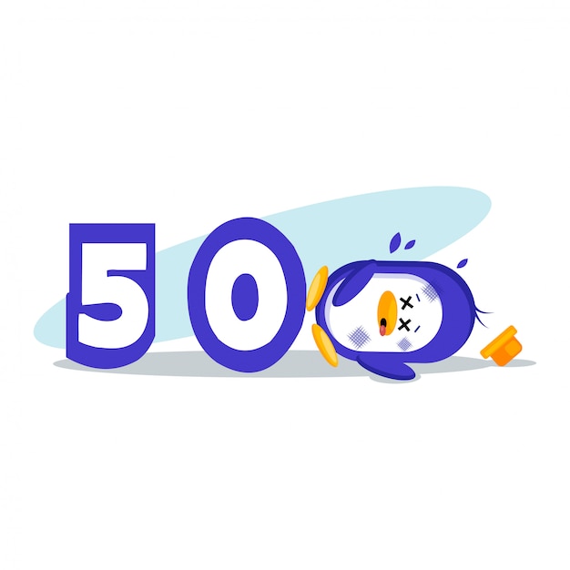 Premium Vector | 500 error cute penguin vector illustration Premium Vector | 500 error cute penguin vector illustration