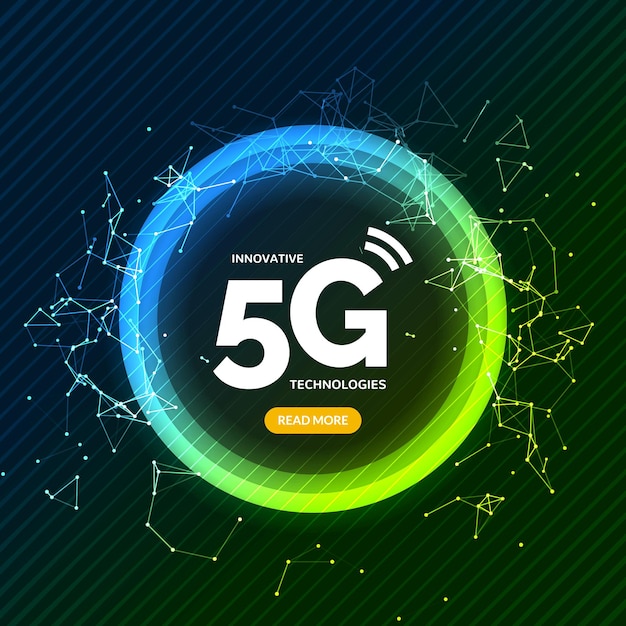 Premium Vector 5g Wireless Internet Connection Network Background