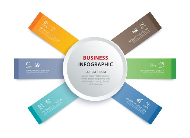 Premium Vector | 6 data infographics tab paper index template. vector ... Premium Vector | 6 data infographics tab paper index template. vector ...