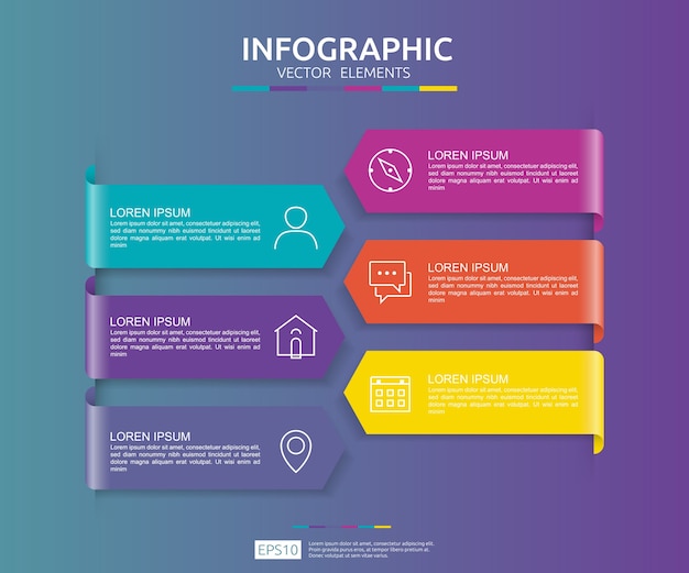 Premium Vector | 6 steps infographic flowchart design template Premium Vector | 6 steps infographic flowchart design template