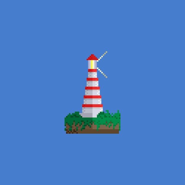 Premium Vector | 8 bit light house vector Premium Vector | 8 bit light house vector