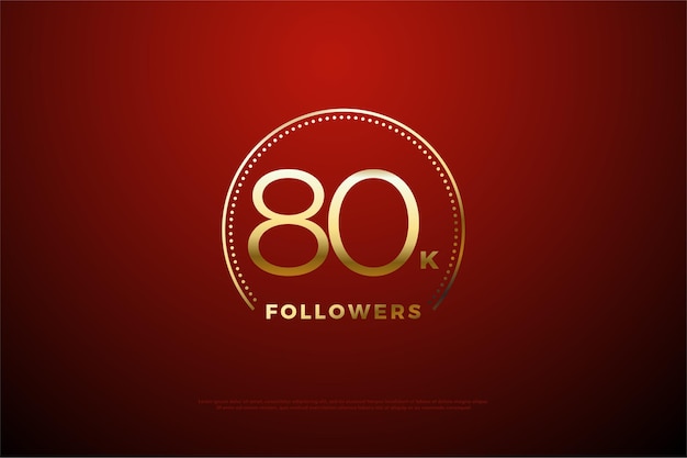 Premium Vector 80k Followers With Gold Bracelet And Dots