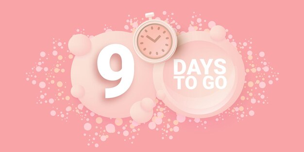 Premium Vector | 9 days to go banner design template Premium Vector | 9 days to go banner design template