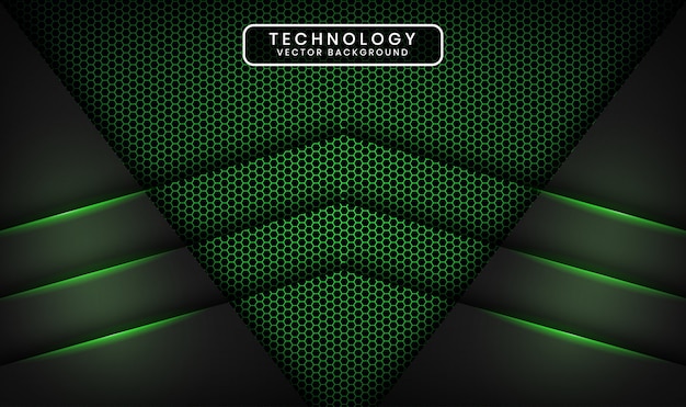 Premium Vector Abstract 3d Black Technology Background With Hexagon