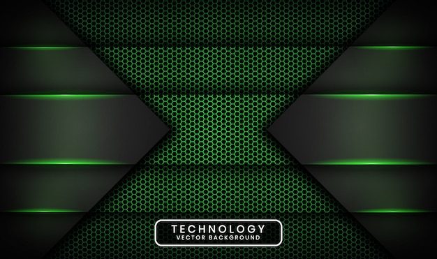 Premium Vector Abstract 3d Black Technology Background With Hexagon