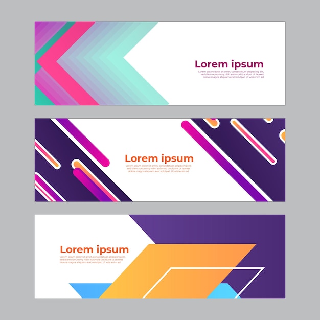 Premium Vector | Abstract banner design web template set. horizontal ... Premium Vector | Abstract banner design web template set. horizontal ...