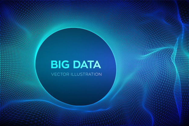 Premium Vector | Abstract bigdata science background. circle grid wave. Premium Vector | Abstract bigdata science background. circle grid wave.