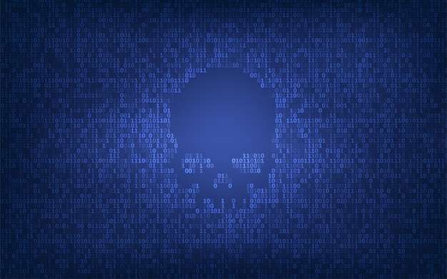 Premium Vector | Abstract binary code hacker attack technology background