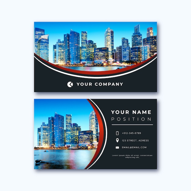 Free Vector | Abstract business card template with image Free Vector | Abstract business card template with image