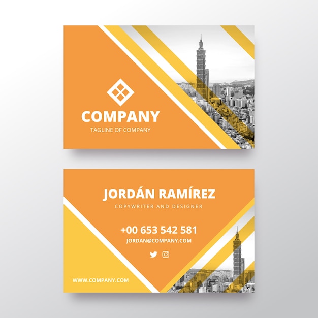 Free Vector | Abstract business card template with photo Free Vector | Abstract business card template with photo