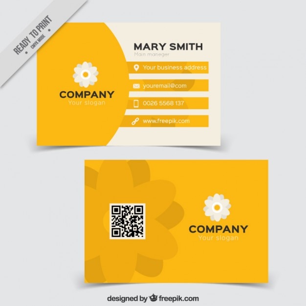 Premium Vector | Abstract business card in yellow color Premium Vector | Abstract business card in yellow color