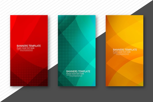 Premium Vector | Abstract colorful banners set design template vector Premium Vector | Abstract colorful banners set design template vector