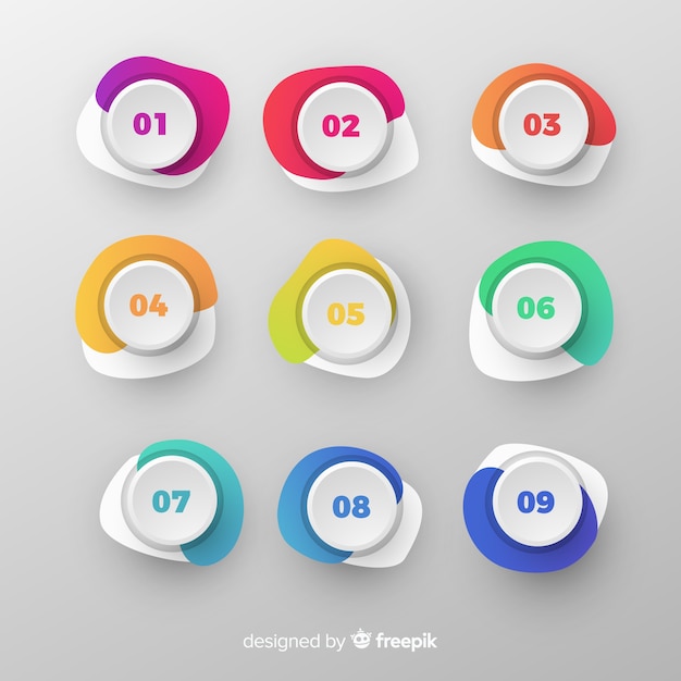 Premium Vector | Abstract colorful bullet point collection Premium Vector | Abstract colorful bullet point collection