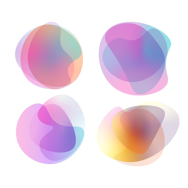 Premium Vector Abstract Colorful Vibrant Gradient Blob Shapes Set