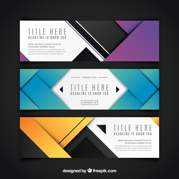 Free Vector | Abstract elegant banners Free Vector | Abstract elegant banners